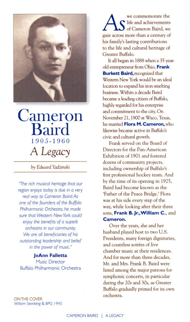 Cameron Baird Centennial Concerts – BPO Archives